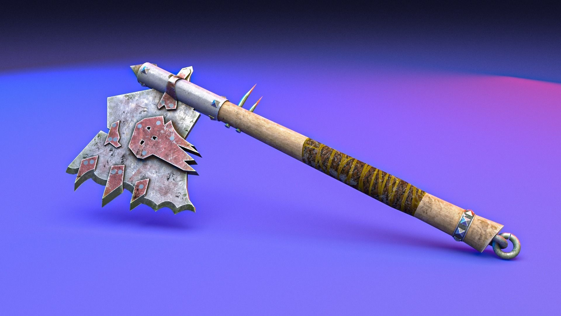 3D model Ork Axe Choppa Low Poly Model VR / AR / low-poly | CGTrader