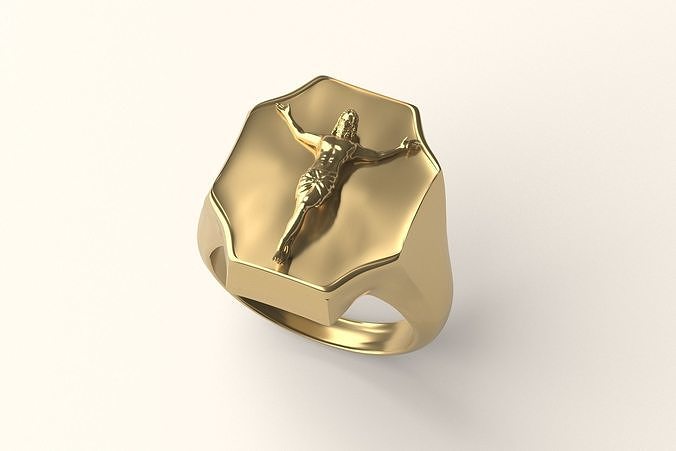 Jesus ring 3 3D model 3D printable | CGTrader