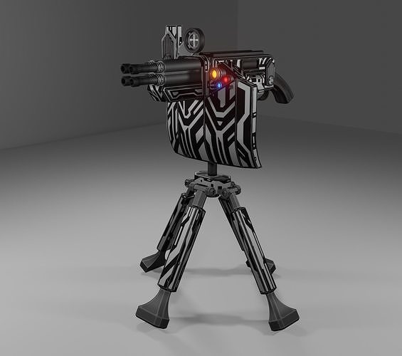 3D model Sci-fi heavy machine gun VR / AR / low-poly | CGTrader