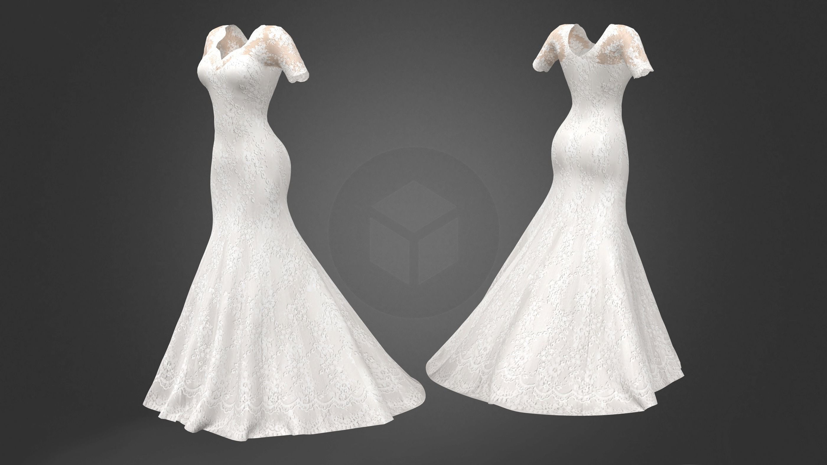 3D model Celebrity Bridal Gown VR / AR / low-poly | CGTrader