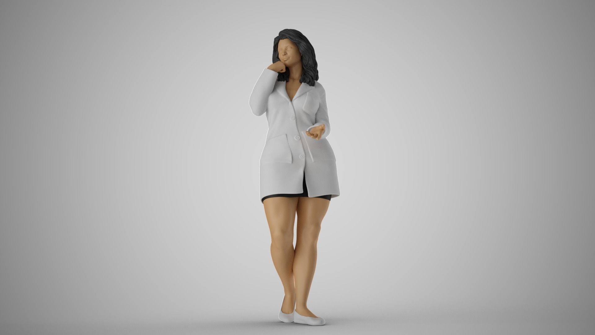 Girl Research Assistant 3D model 3D printable | CGTrader