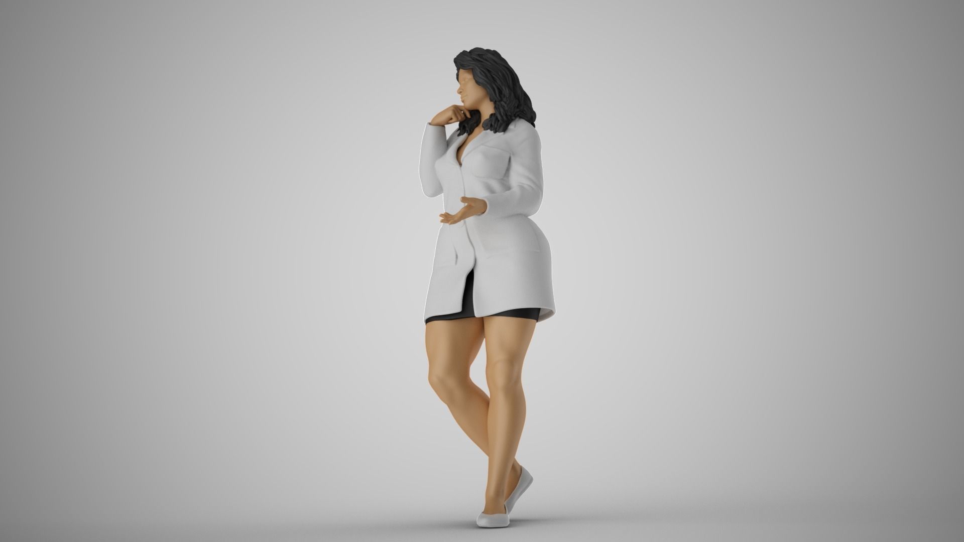 Girl Research Assistant 3D model 3D printable | CGTrader