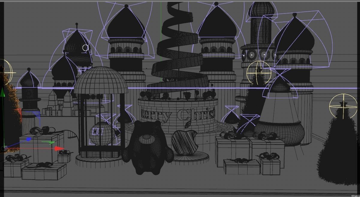 Christmas scene Christmas village 3D model Christmas castle 3D model ...
