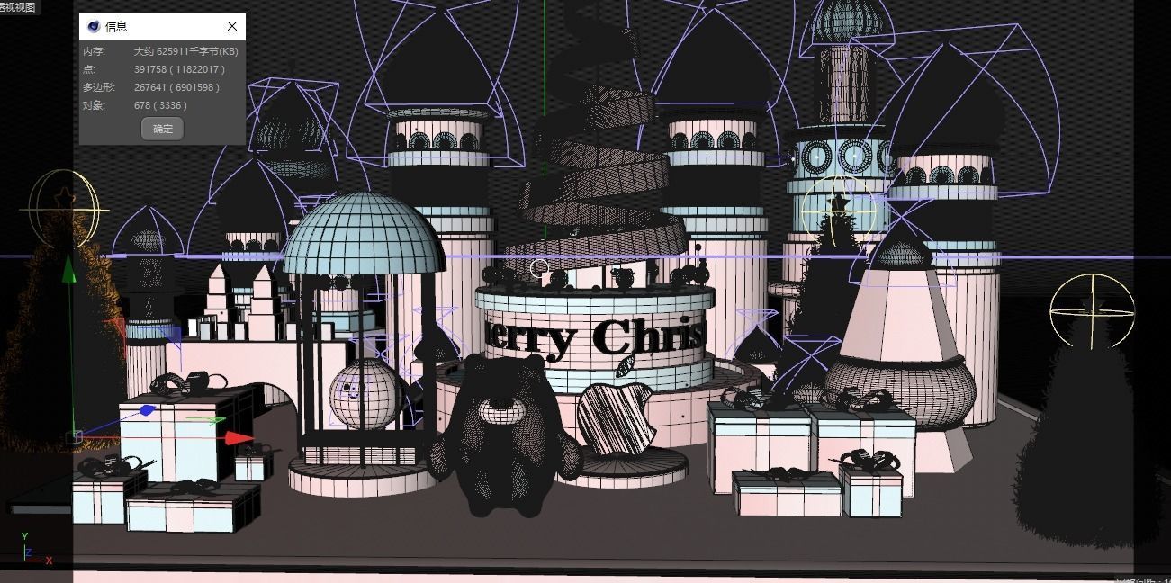 Christmas scene Christmas village 3D model Christmas castle 3D model ...