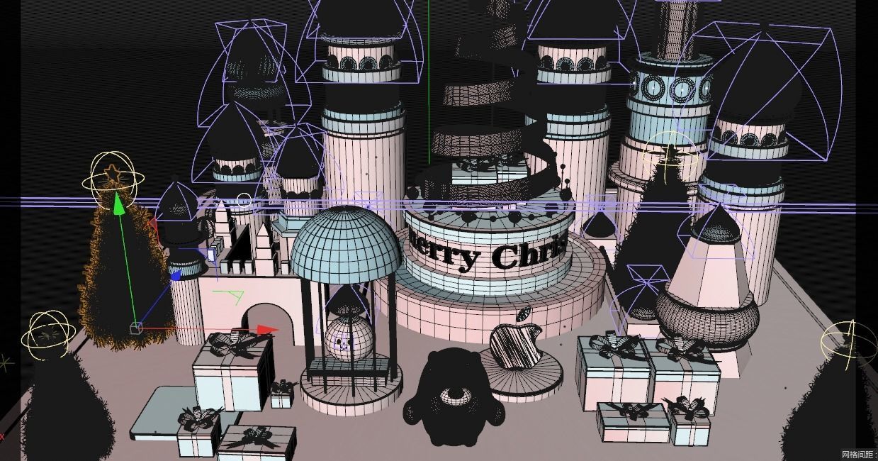 Christmas scene Christmas village 3D model Christmas castle 3D model ...
