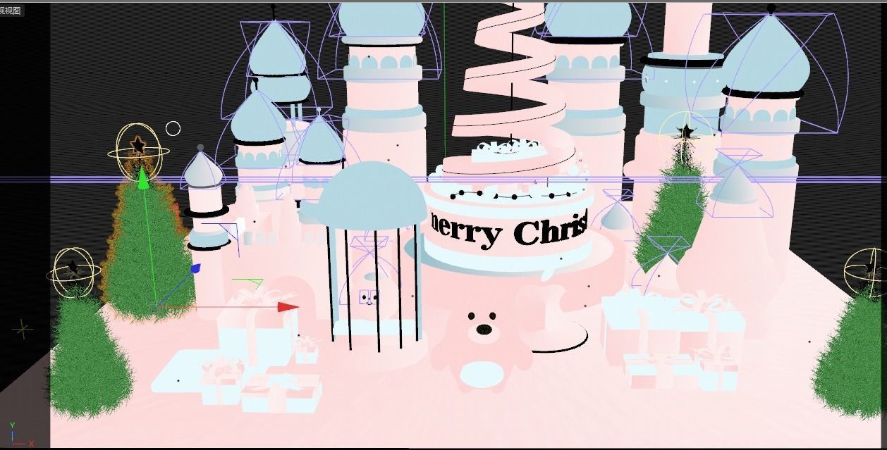 Christmas scene Christmas village 3D model Christmas castle 3D model ...