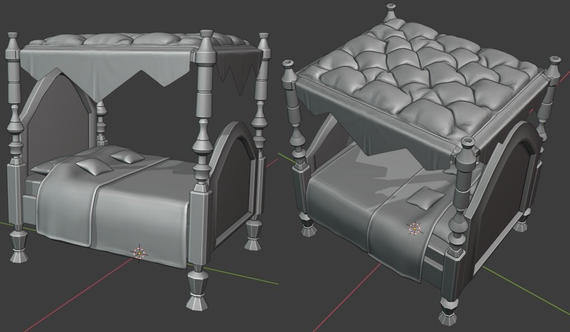 Fantasy Bed Stylized free 3D model | CGTrader