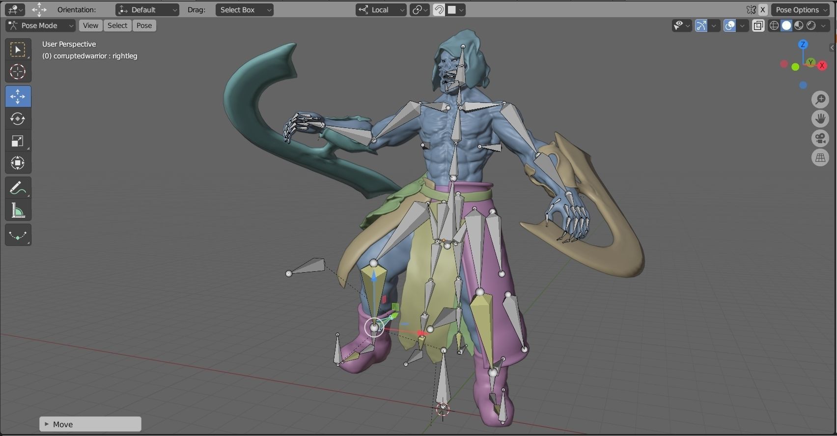 3D model Fantasy corrupted warrior VR / AR / low-poly rigged animated ...