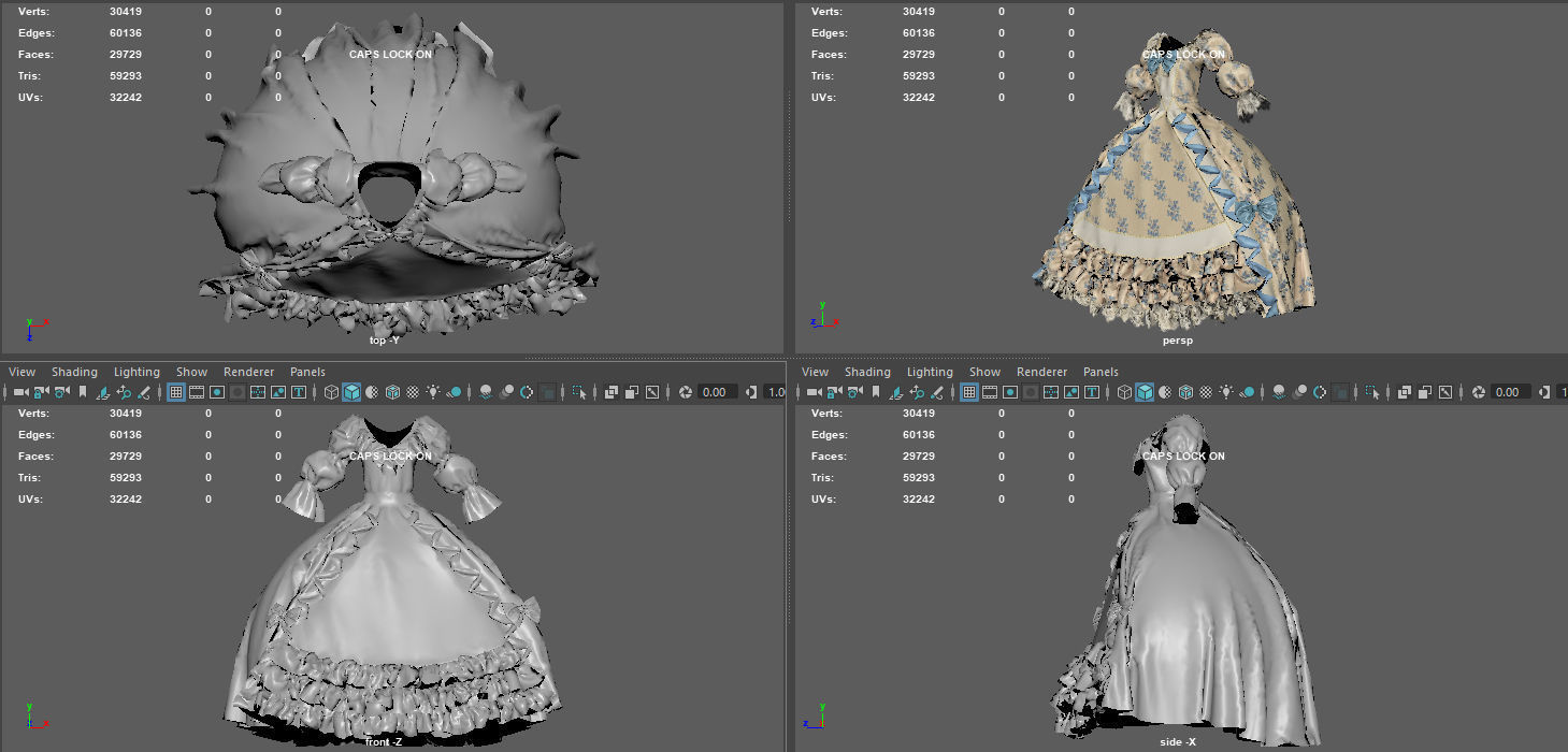BAROQUE RENAISSANCE DRESS 3D model | CGTrader