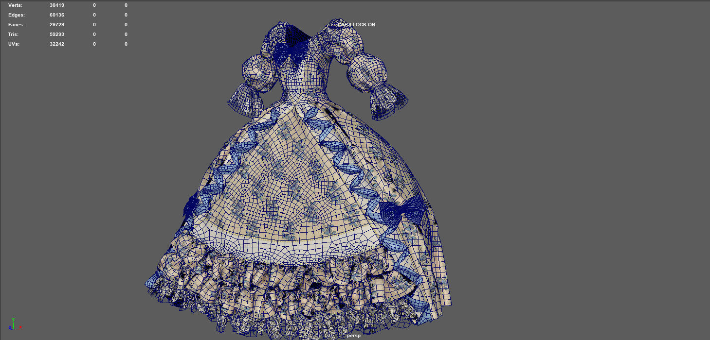 BAROQUE RENAISSANCE DRESS 3D model | CGTrader