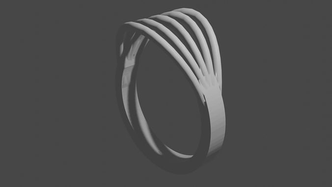 5 line ring free 3D model 3D printable | CGTrader