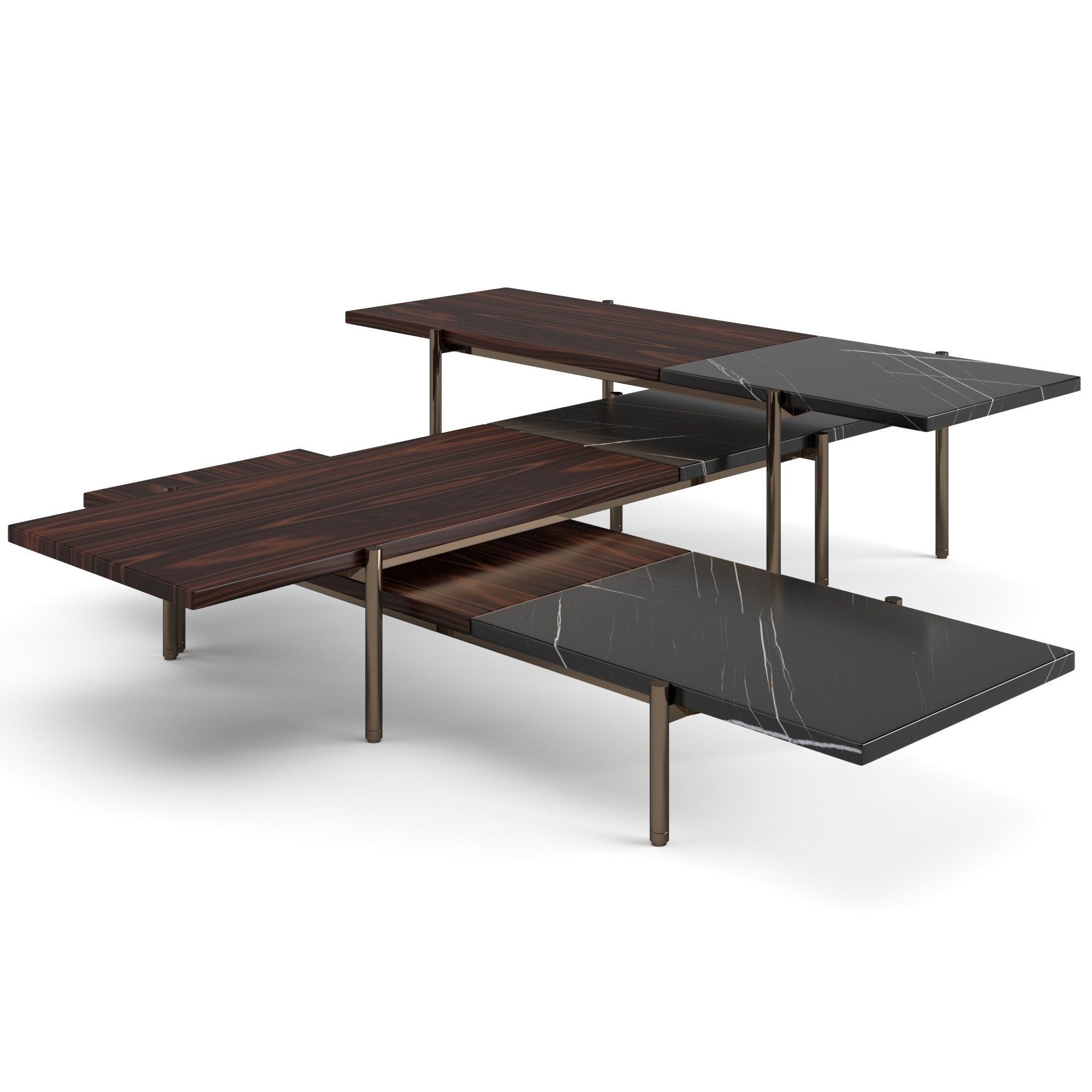 Minotti Superquadra coffee tables set 1 3D model | CGTrader