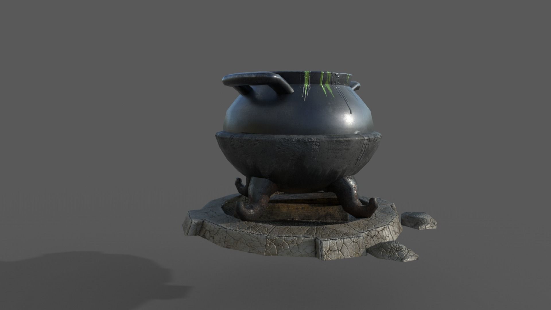3D model Stylized Potion Cauldron PBR low-poly 3D model VR / AR / low ...