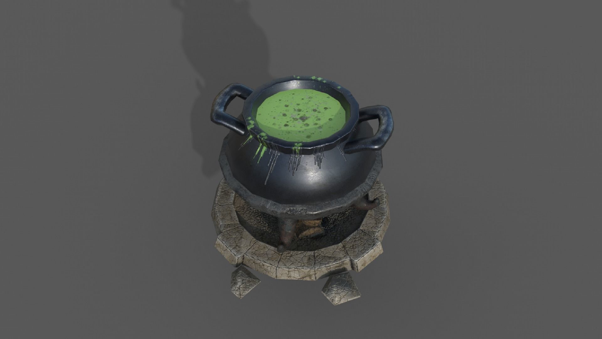 3D model Stylized Potion Cauldron PBR low-poly 3D model VR / AR / low ...