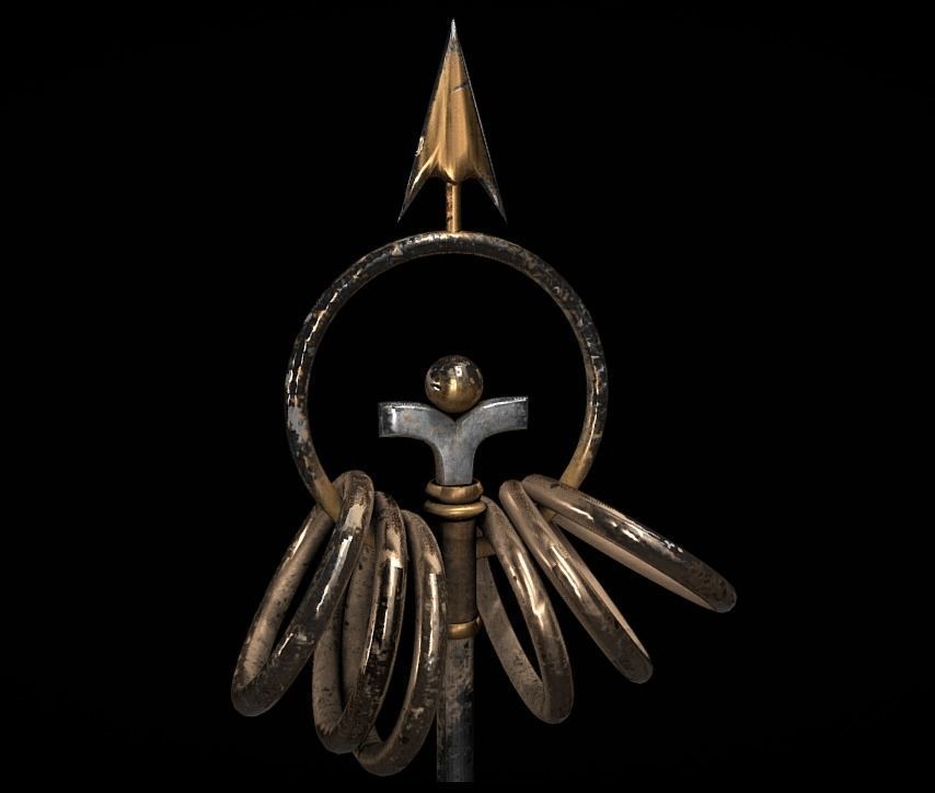 3D model Khakkhara with rings VR / AR / low-poly | CGTrader