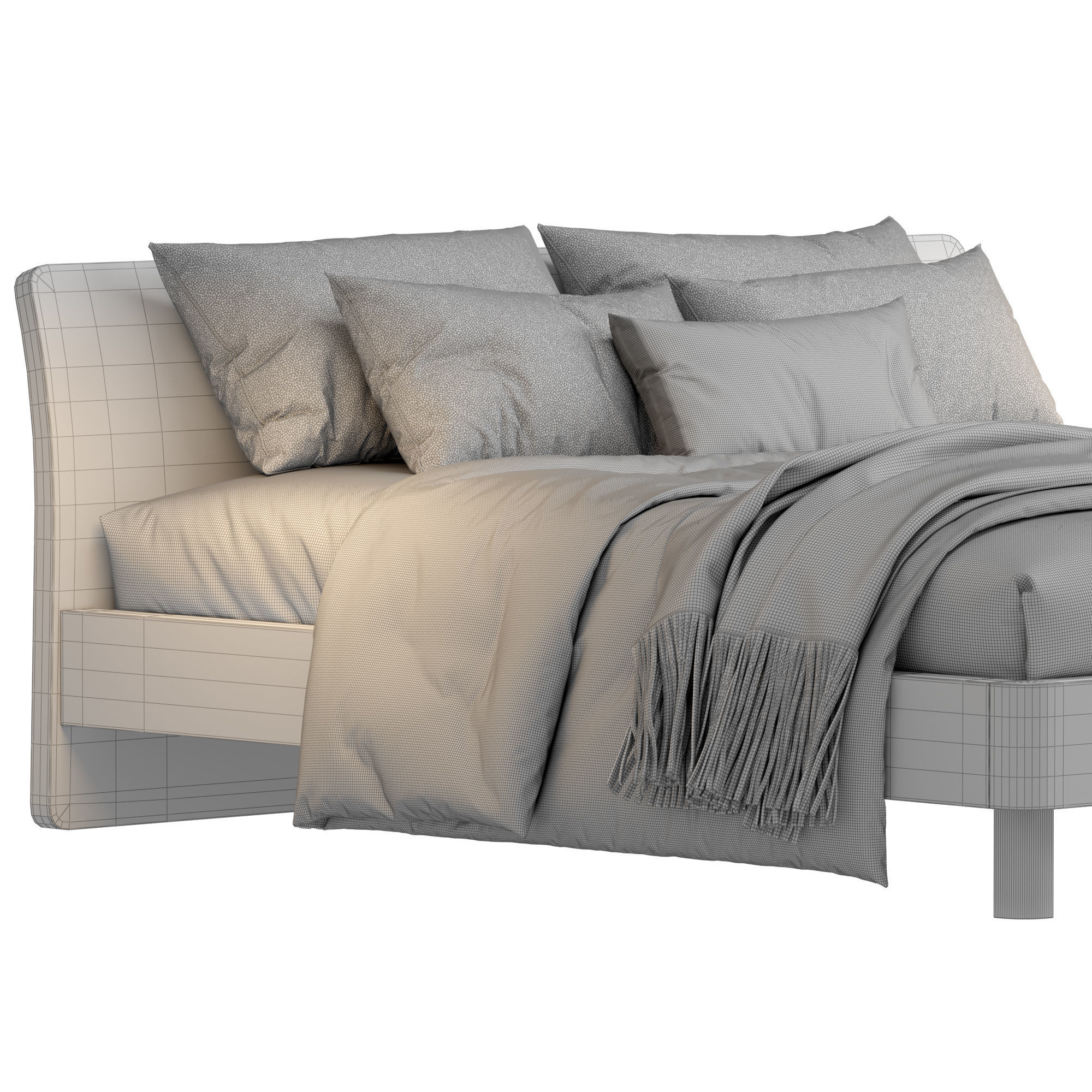Jesse Dwayne double bed 3D model | CGTrader
