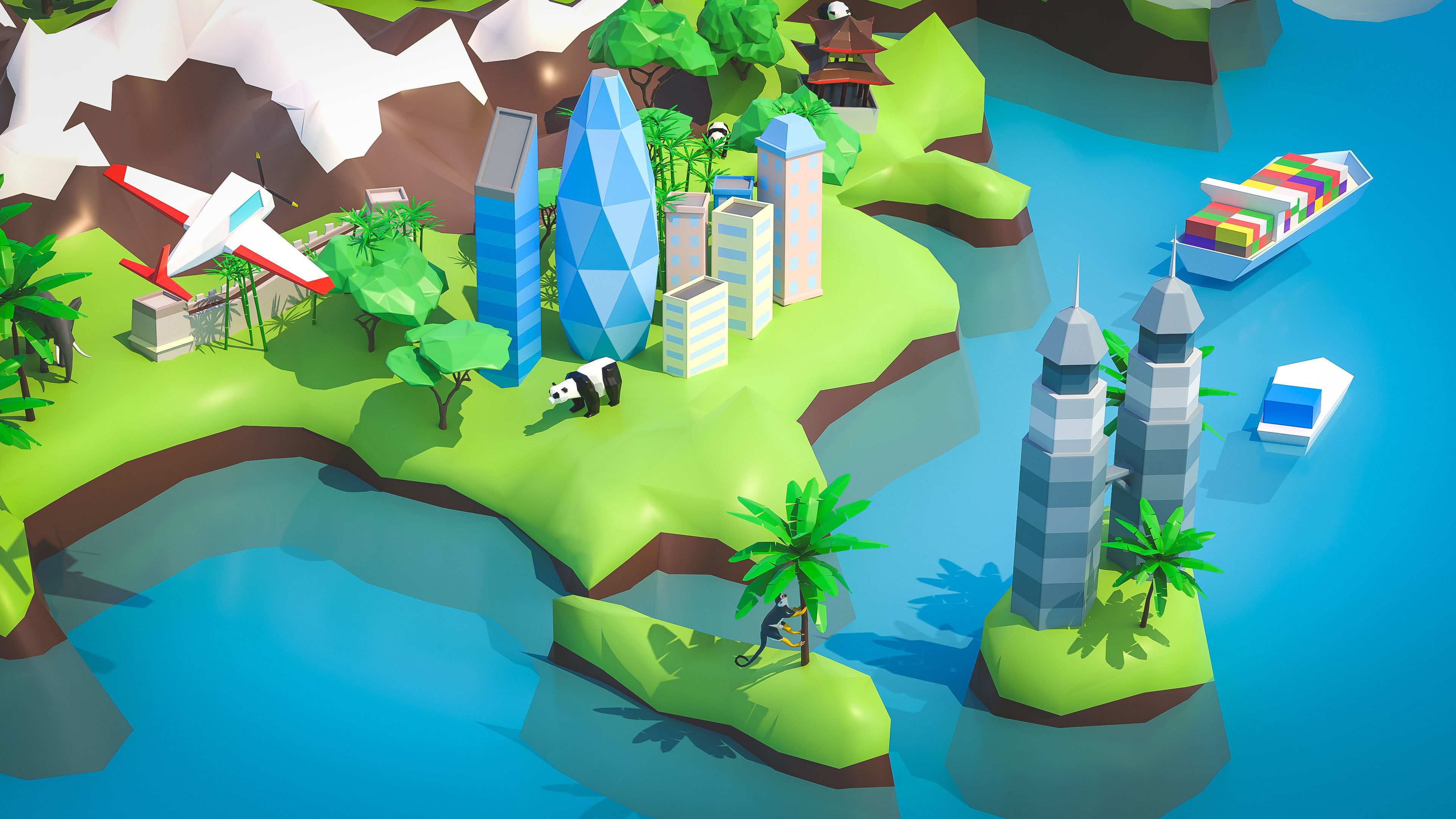 3D model World Map VR / AR / low-poly | CGTrader