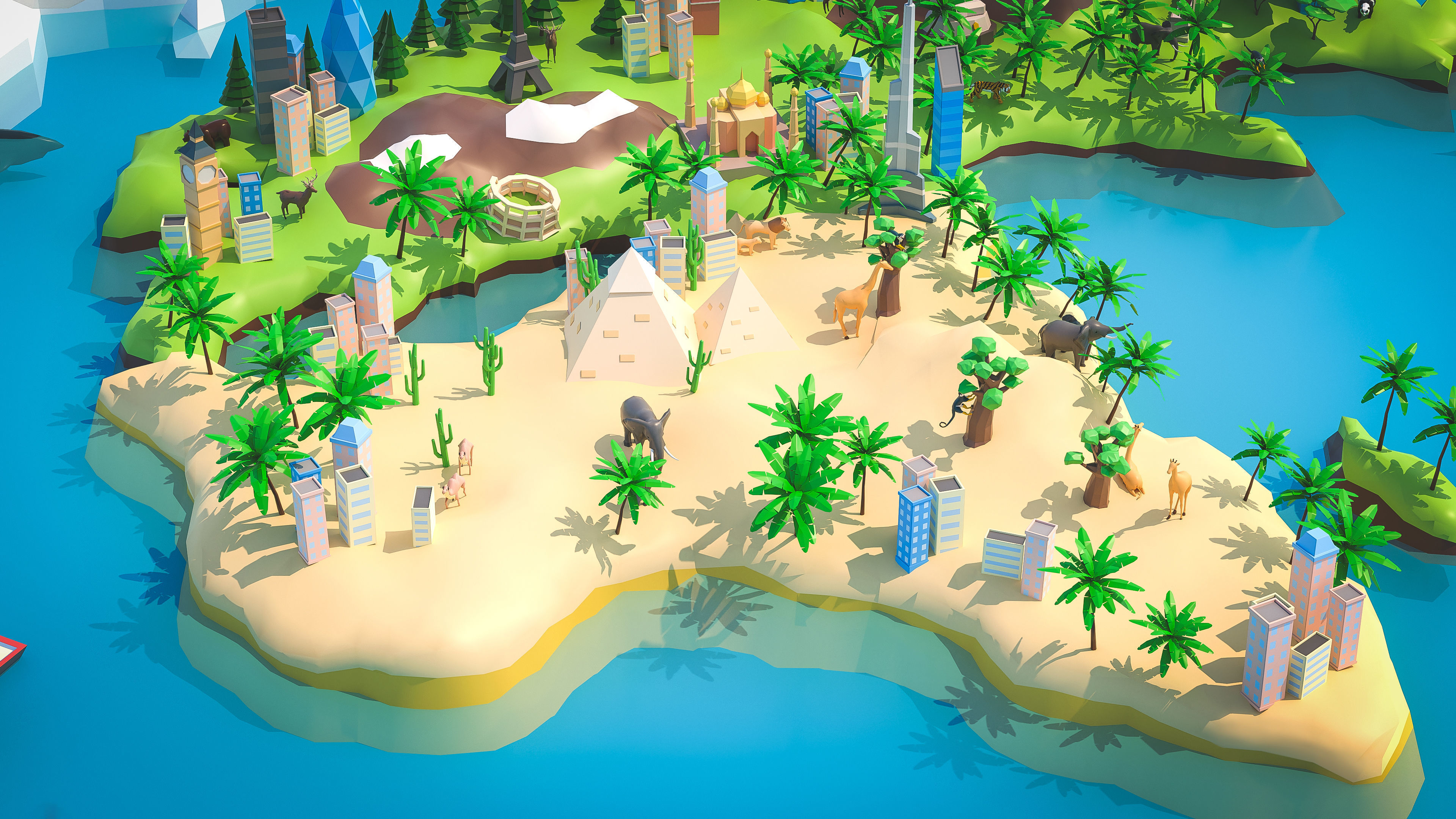 3D model World Map VR / AR / low-poly | CGTrader