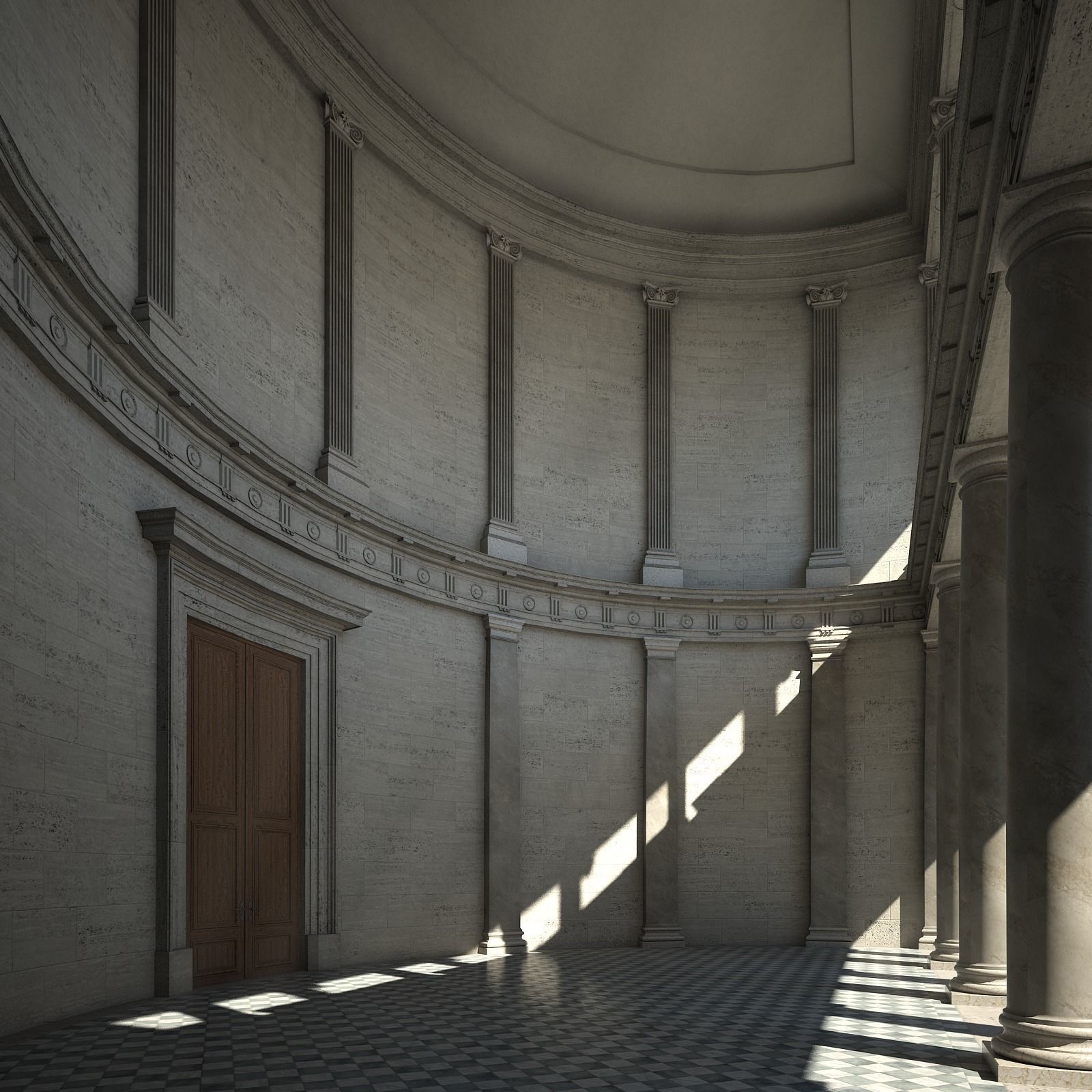 Classical Courtyard with Staircase 3D model | CGTrader