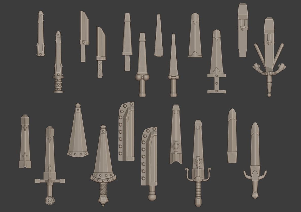 European Medieval Renaissance Weapons Scabbards 3D model 3D printable ...