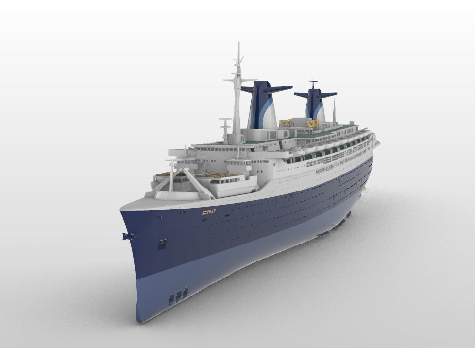 SS NORWAY 1980 cruise ship - full hull and waterline 3D model 3D ...