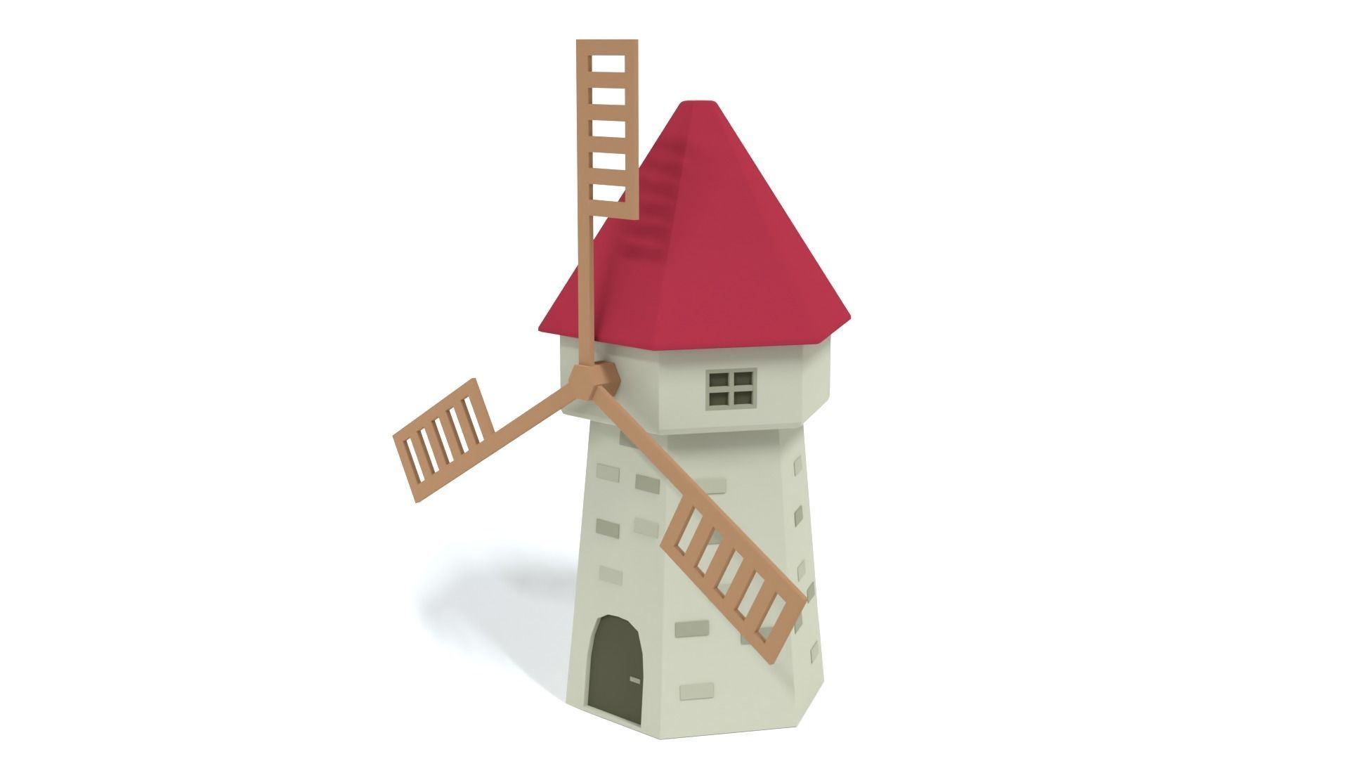 3D model Low Poly Cartoon Windmill VR / AR / low-poly | CGTrader