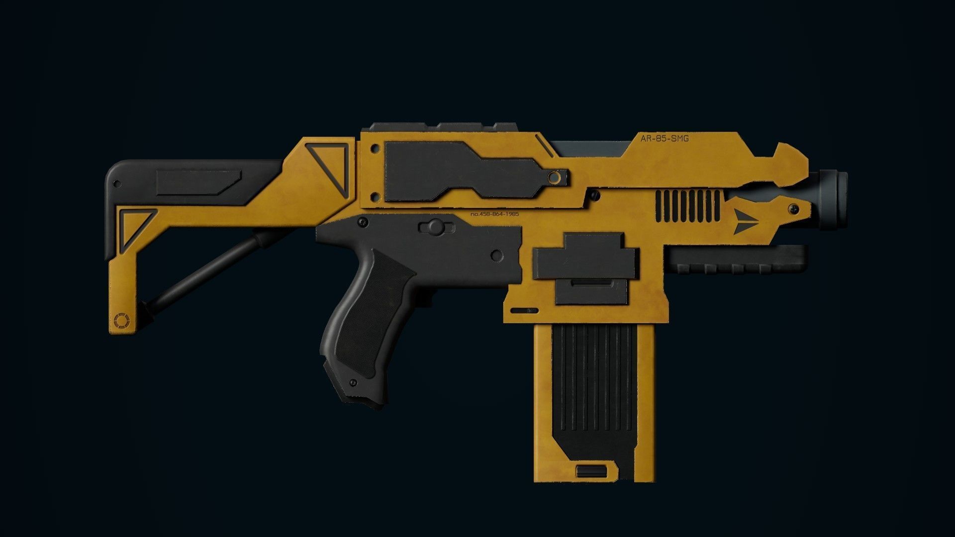 3D model Sci Fi SMG - Submachine gun Low-poly 3D model VR / AR / low ...