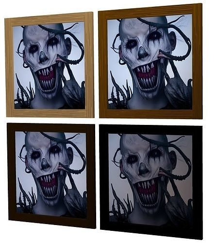 Artwork Picture Frame Paintings Horror Humanoids 3D model | CGTrader