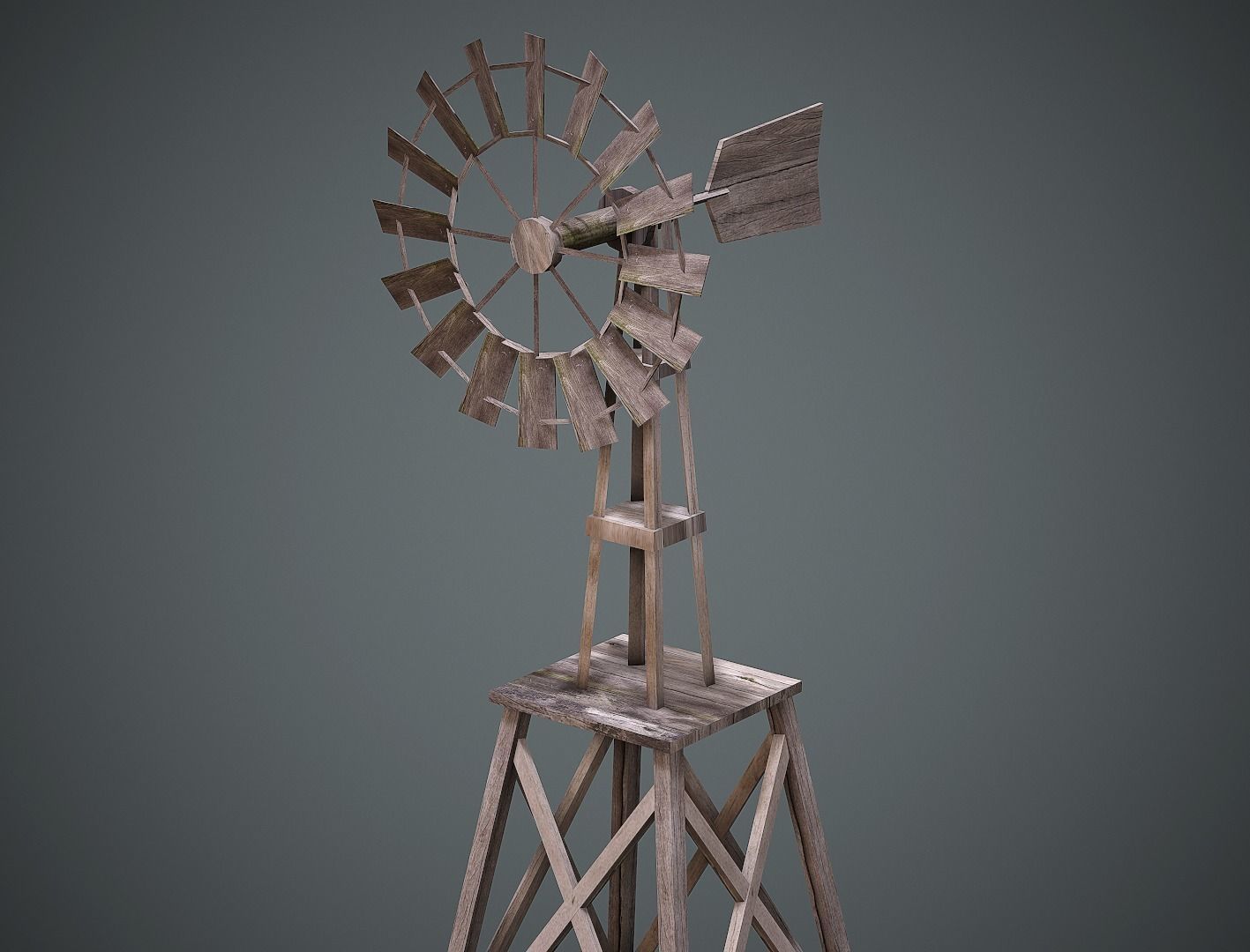 3D model Wooden Windmill - Low Poly Mobile Ready VR / AR / low-poly ...