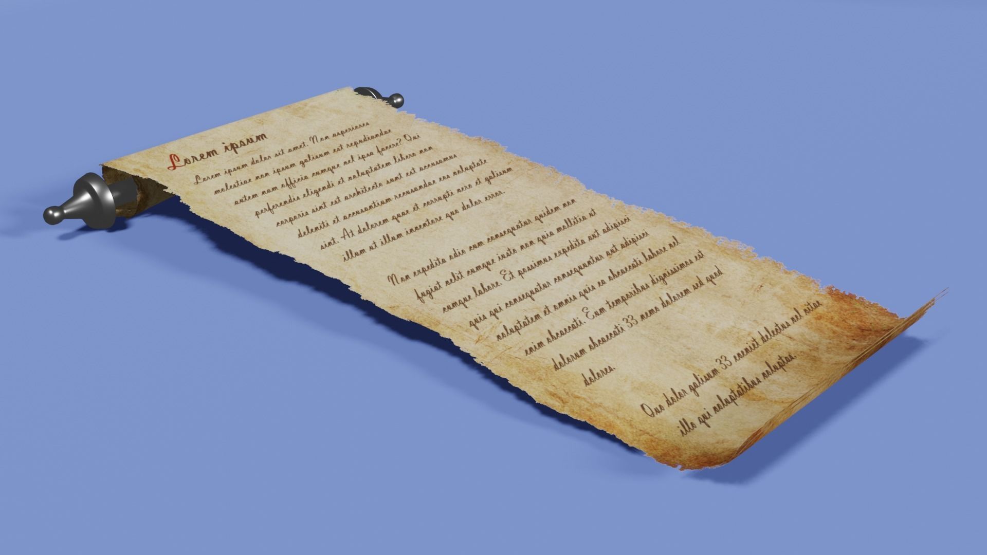 Rouleau de parchemin - parchment roll free 3D model animated rigged ...