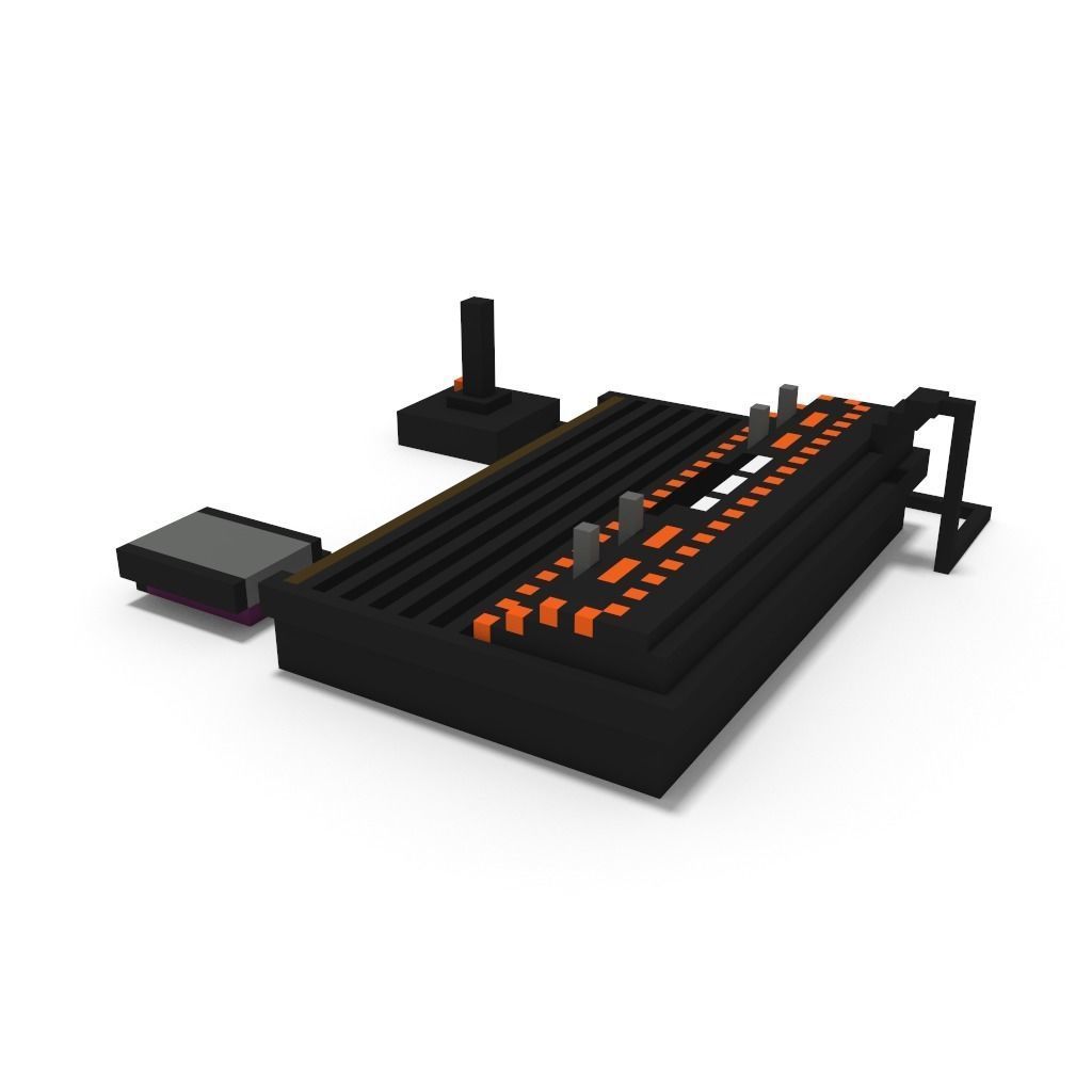 Retro Old School Game Console with Games Low-poly 3D model free VR / AR ...