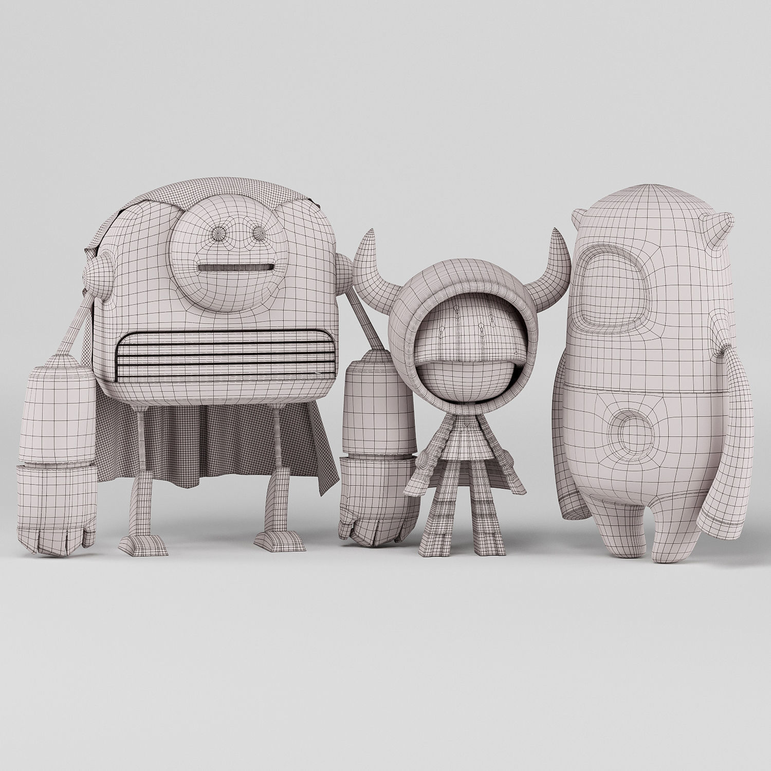 Robots and angry girl 3D model | CGTrader