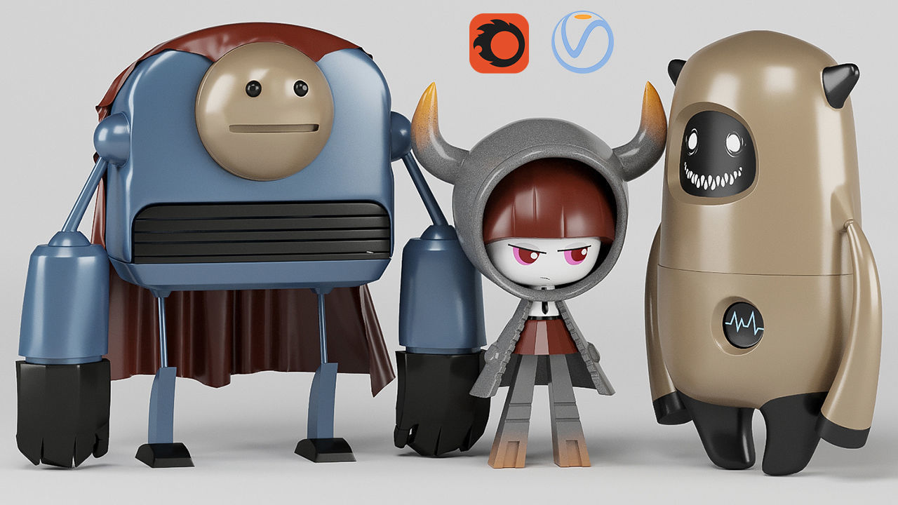 Robots and angry girl 3D model | CGTrader
