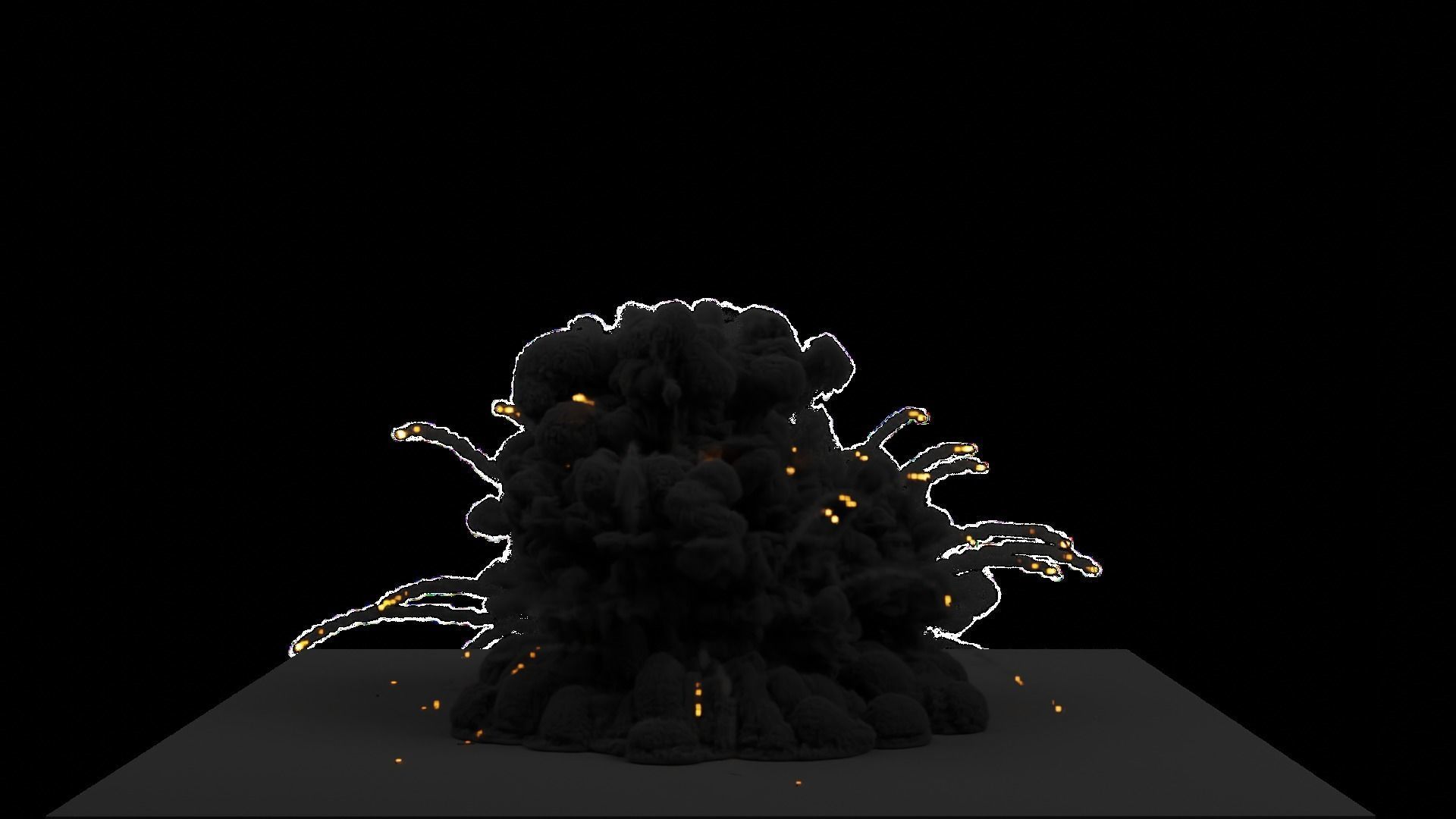 3D model Fuel Explosion With Debris Simulation VDB VR / AR / low-poly ...