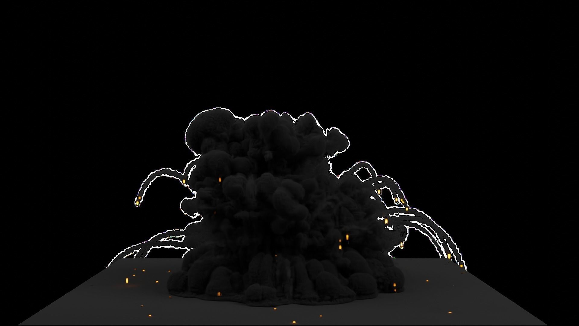 3D model Fuel Explosion With Debris Simulation VDB VR / AR / low-poly ...