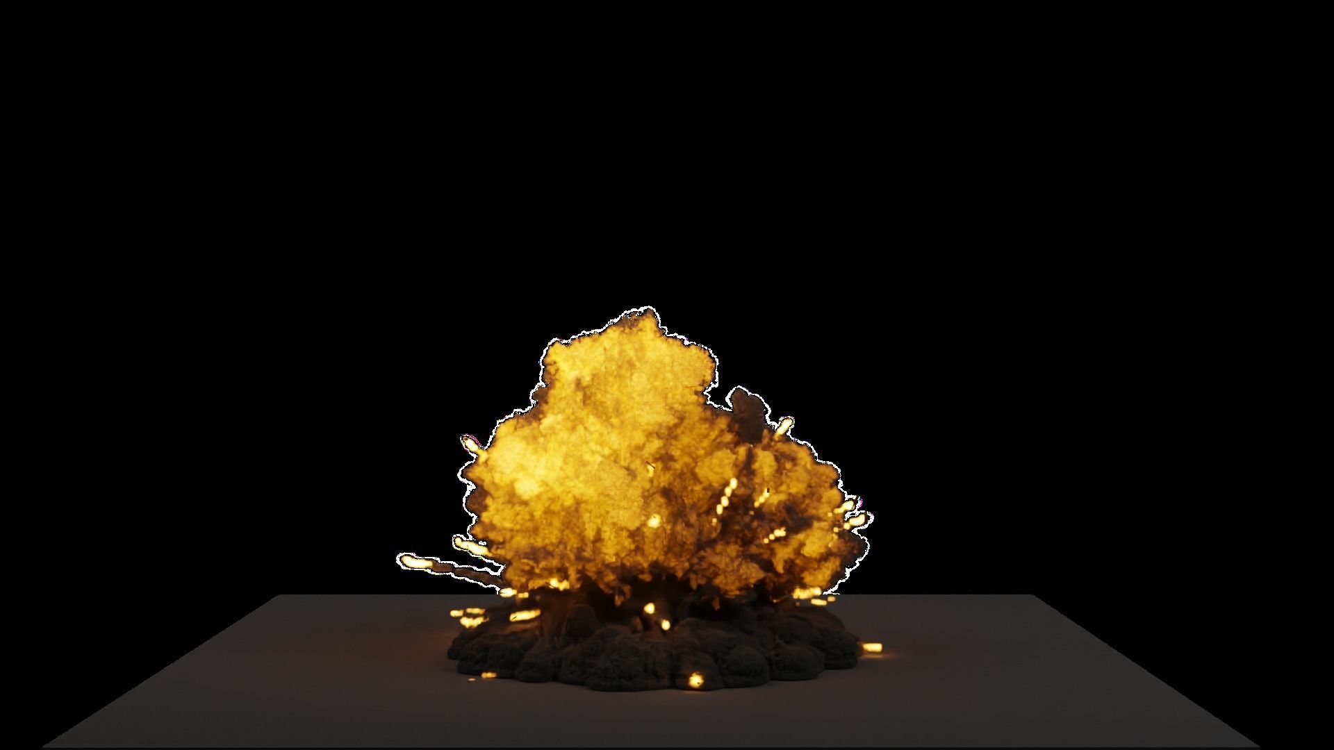 3D model Fuel Explosion With Debris Simulation VDB VR / AR / low-poly ...