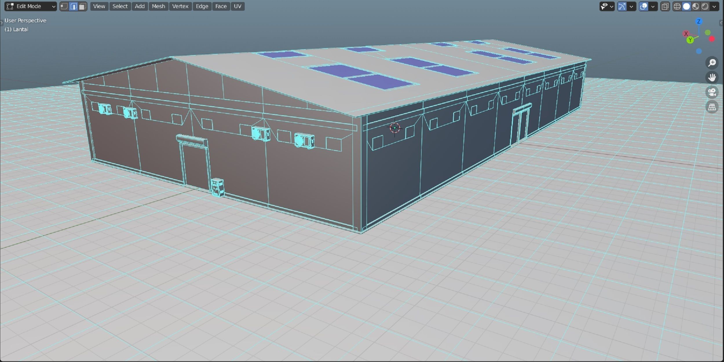 Warehouse with stripes 3D model | CGTrader