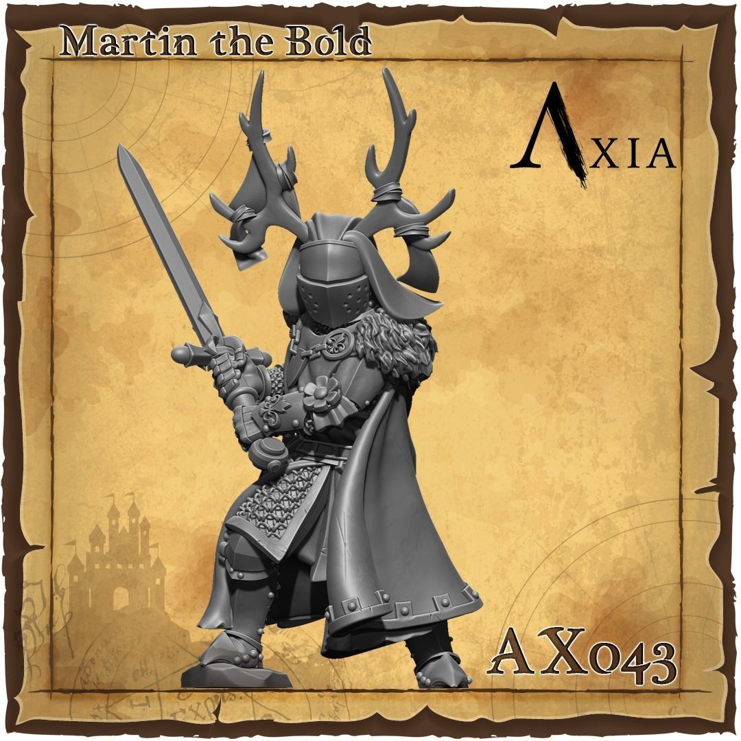 Axia - AX043 Antler Knight PRESUPPORTED 3D model 3D printable | CGTrader
