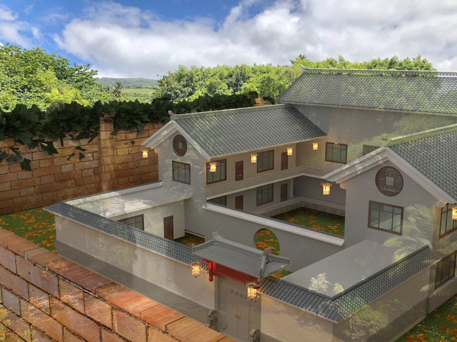 Chinese courtyard house 3D model | CGTrader