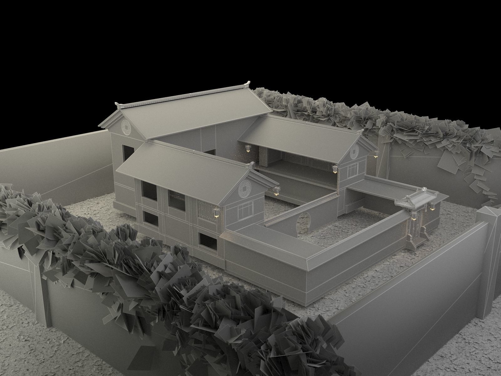 Chinese courtyard house 3D model | CGTrader
