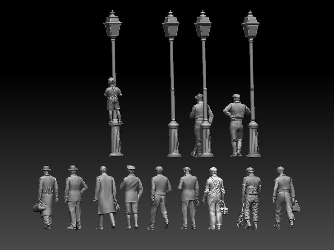 townspeople group of people 3D model 3D printable | CGTrader