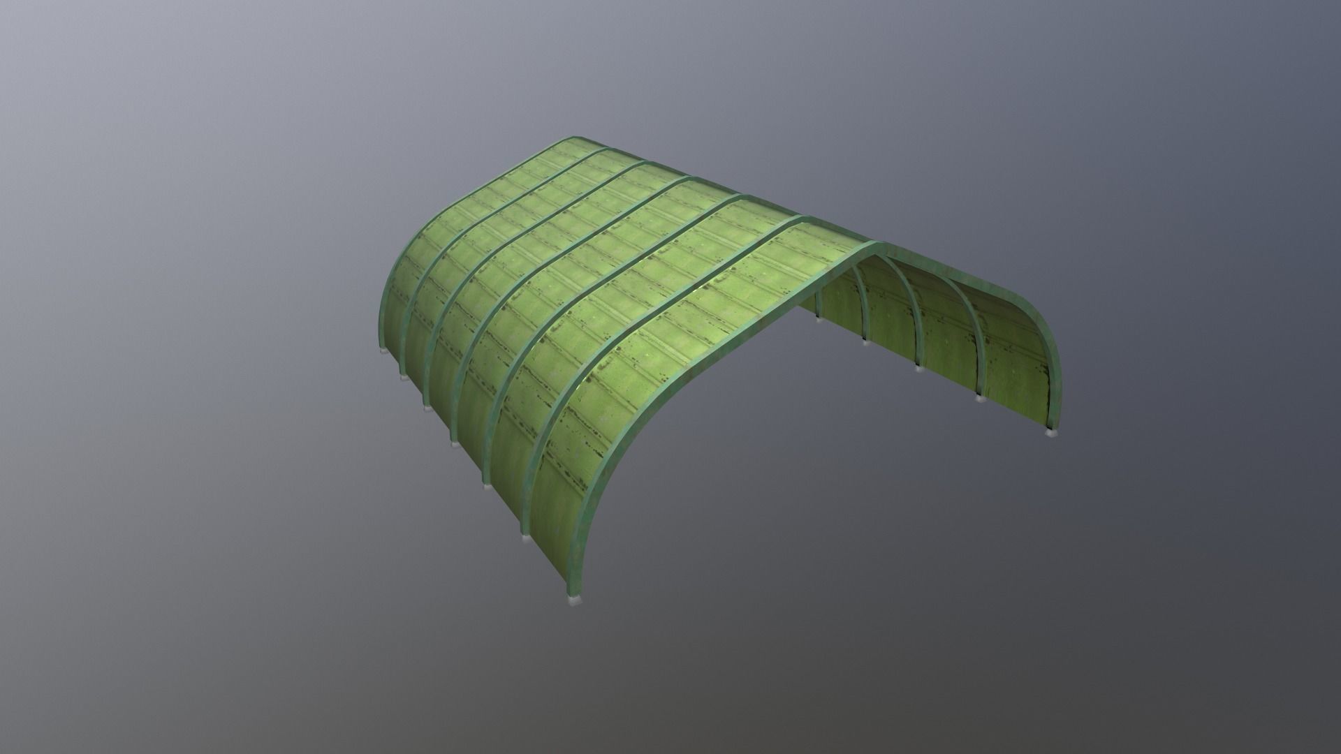3D model Military Airport Shed - simple aircraft hangar - green VR / AR ...