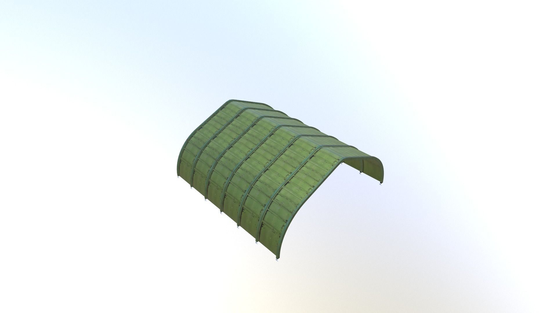 3D model Military Airport Shed - simple aircraft hangar - green VR / AR ...