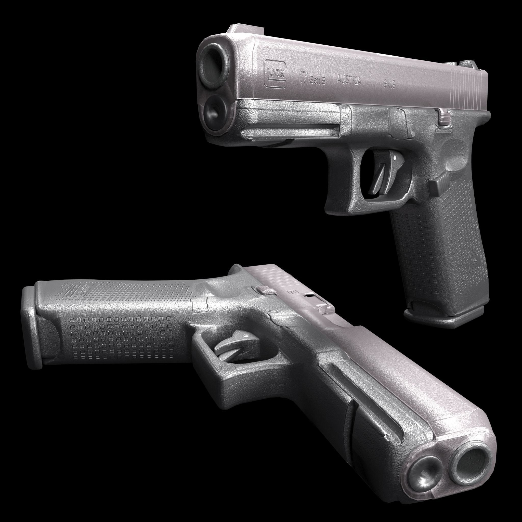 3D model Pistol Glock 17 gen 5 Free low-poly 3D model VR / AR / low ...