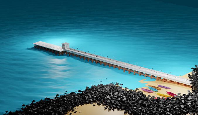 bridge landscape 3D model | CGTrader