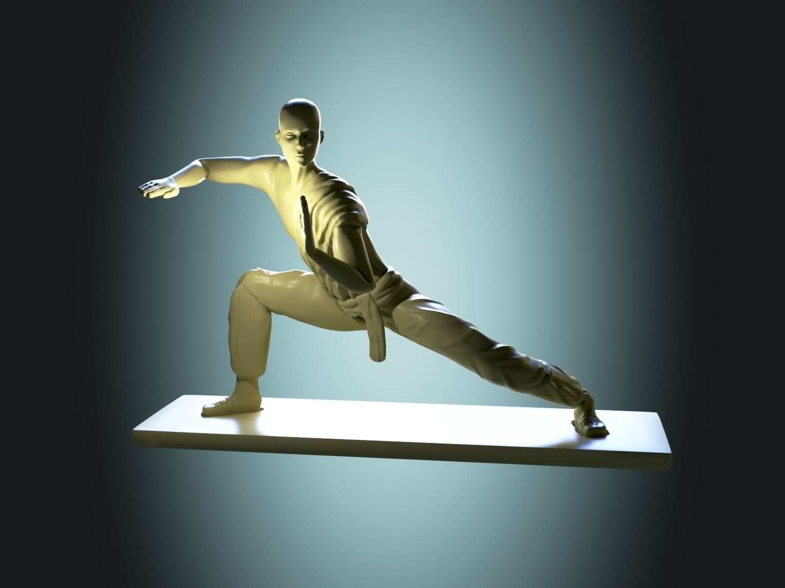 Shaolin Monk - Wushu Pose 3D model 3D printable | CGTrader