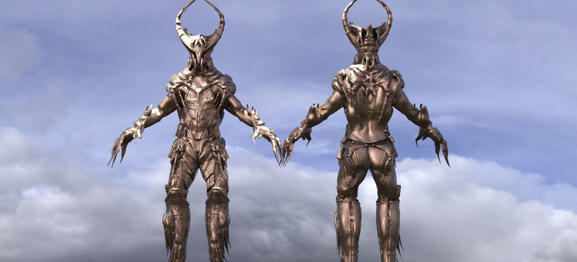 Clawed armor set full 3D model | CGTrader