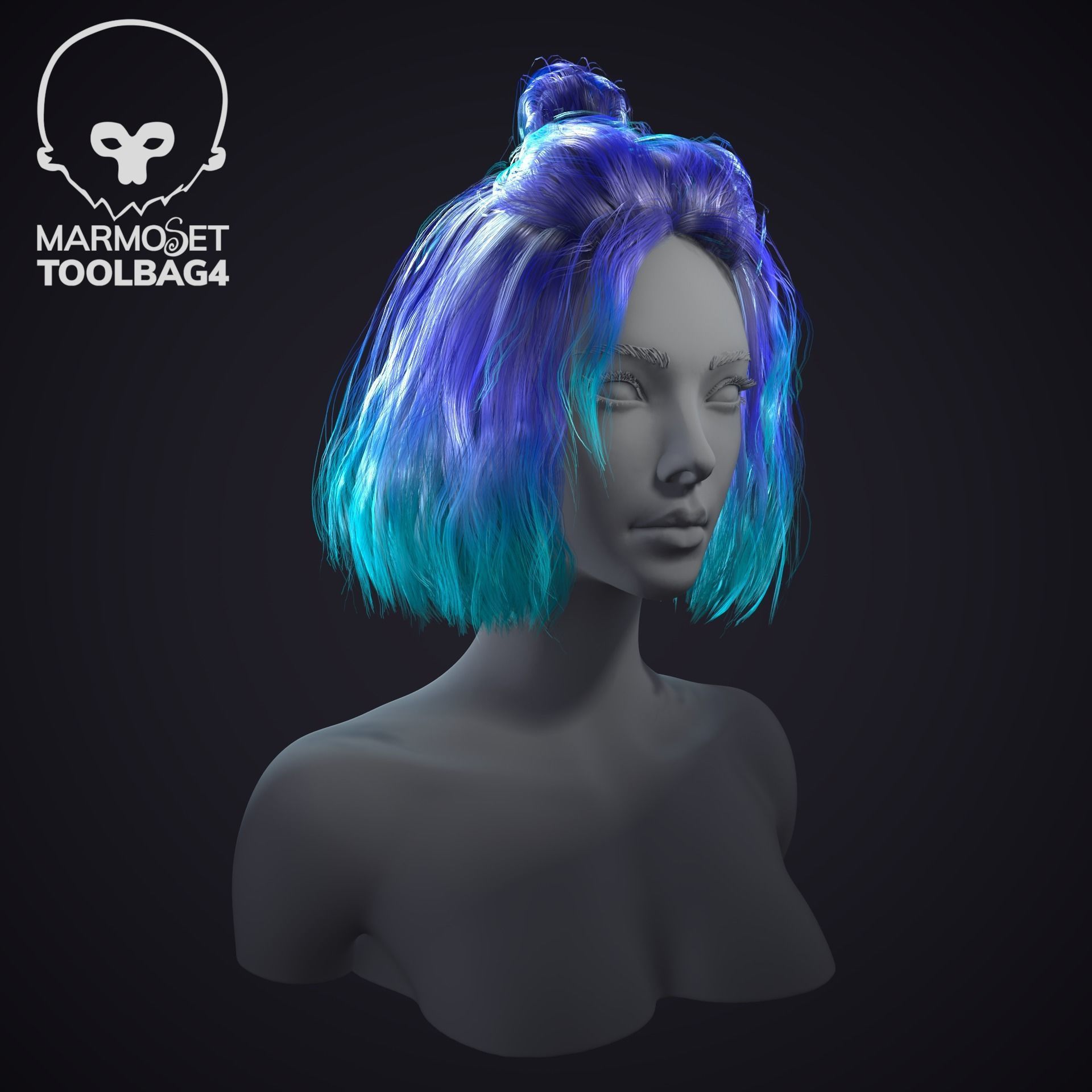 3D model Hairstyle bob Hair-cards VR / AR / low-poly | CGTrader