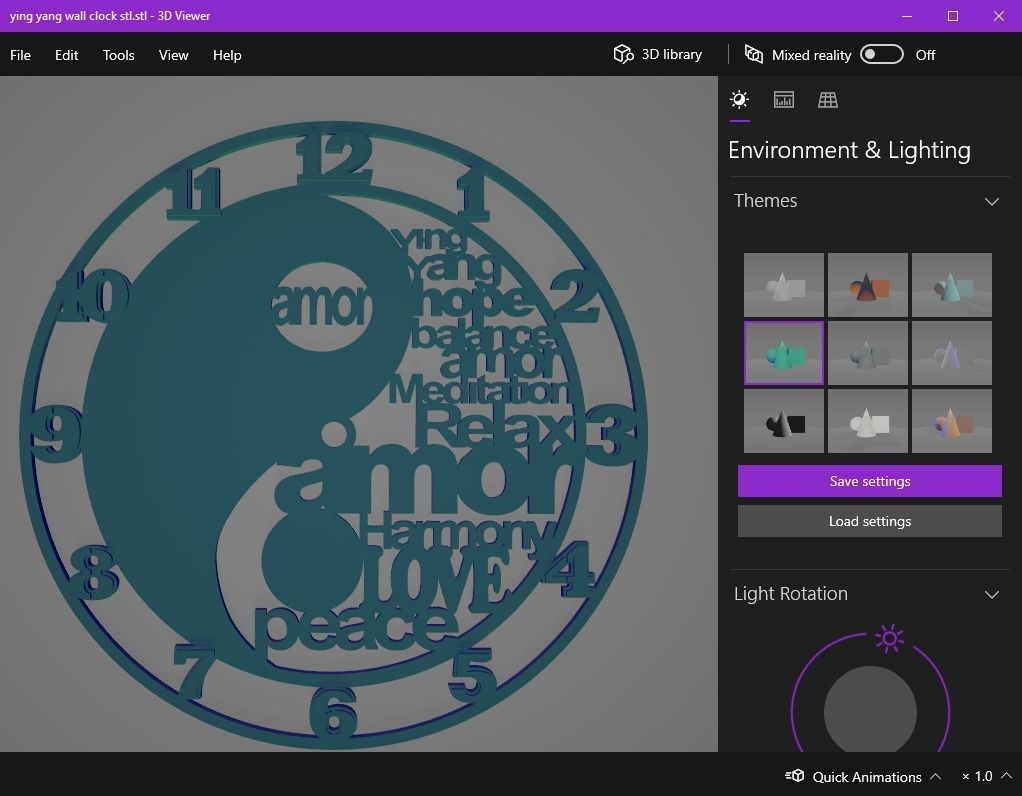 ying yang wall clock 3D model 3D printable | CGTrader