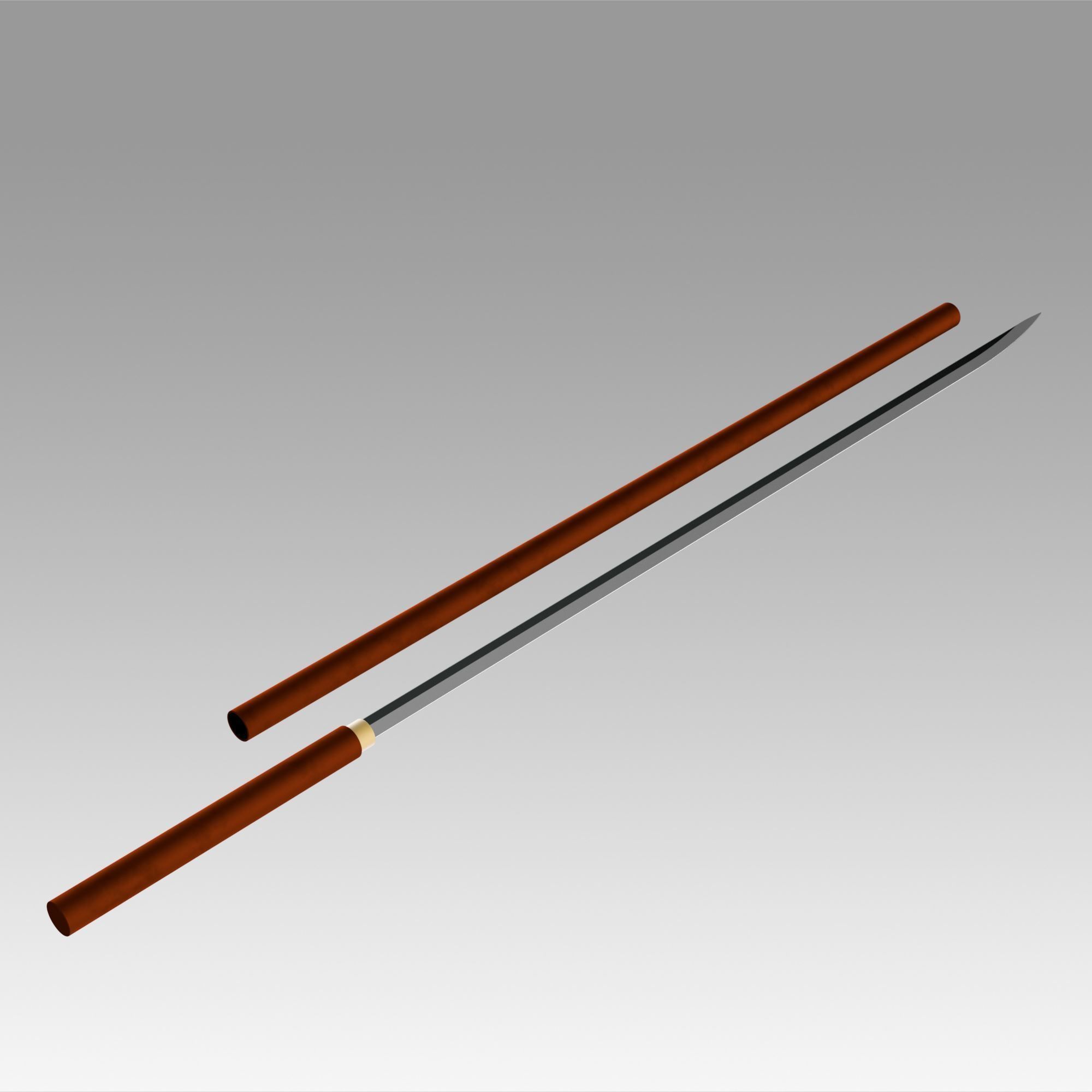 One Piece Fujitora Issho Sword Scabbards Cosplay Weapon Prop 3D model ...